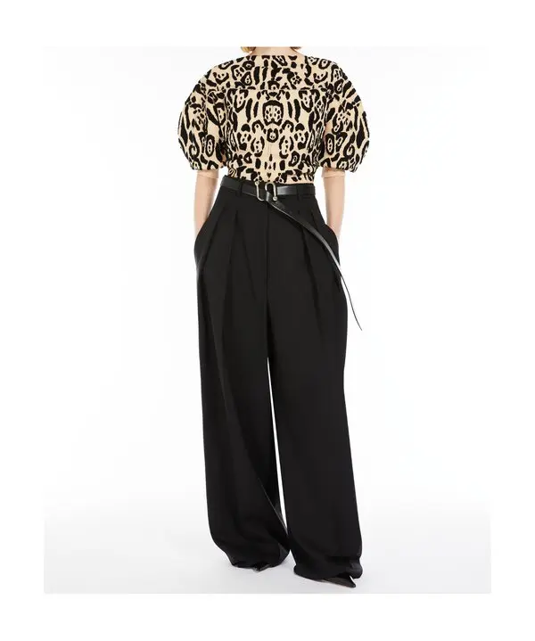 Sportmax Pleat Detailed Wide Leg Pants - Black