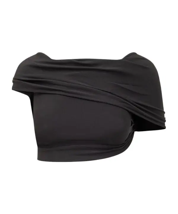 Casablanca Crepe Draped Crop Top
