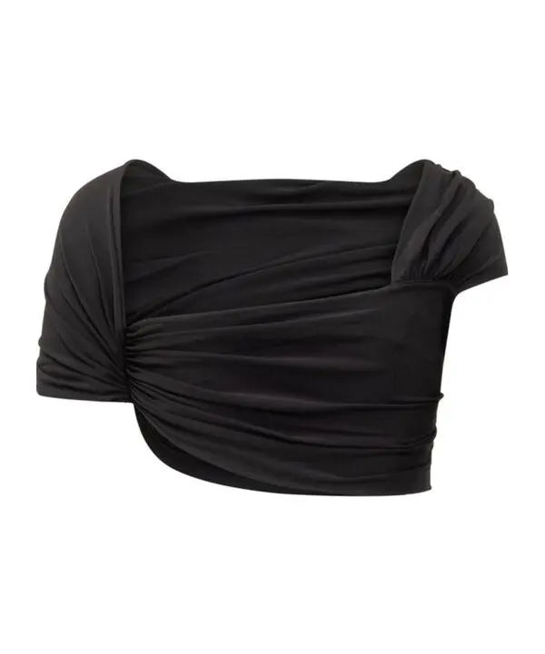 Casablanca Crepe Draped Crop Top