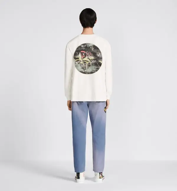 Dior Logo Patch Straight Leg Jeans - Blue