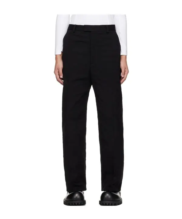 Vetements Metallic Pleated Slim-fit Trousers - Black