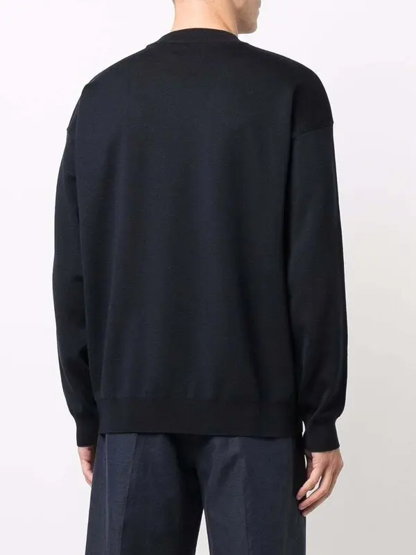 Giorgio Armani Logo Print Knitted Jumper