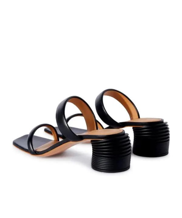 Off-White Square Toe Heeled Sandals
