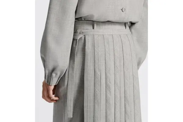 Dior Belted Pleated Skirt
