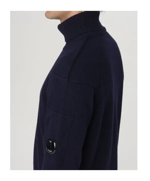 C.P. COMPANY Logo Badge High Neck Jumper