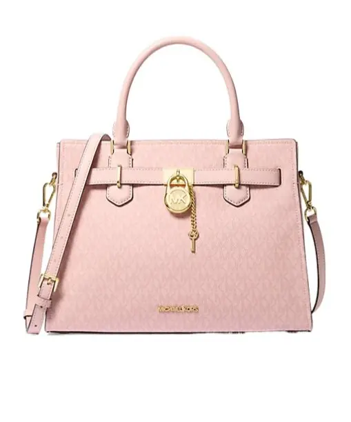 Michael Kors Hamilton Medium Signature Logo Satchel - Pink