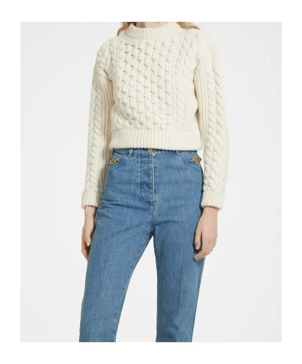 PATOU Cable Knit Cropped Jumper - Avelenche