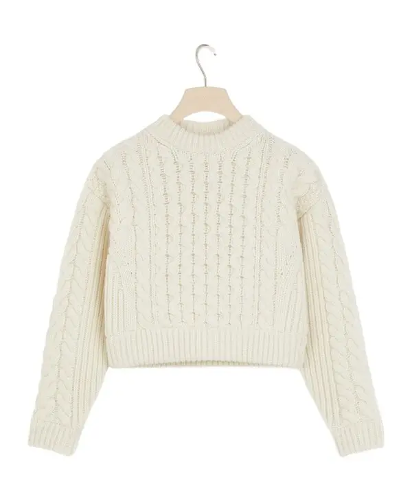 PATOU Cable Knit Cropped Jumper - Avelenche