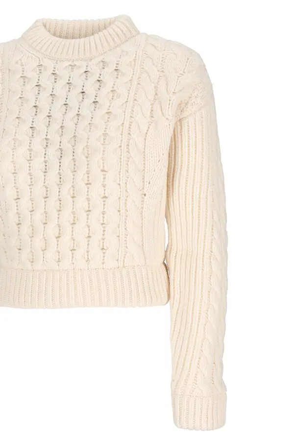PATOU Cable Knit Cropped Jumper