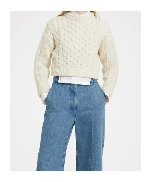 PATOU Cable Knit Cropped Jumper