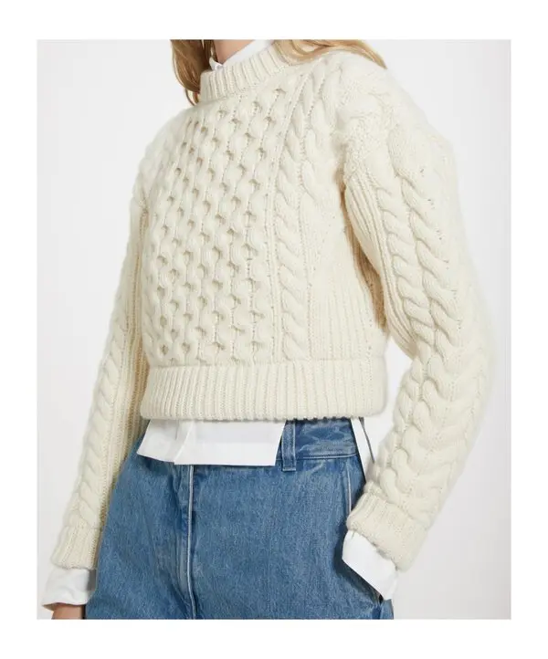 PATOU Cable Knit Cropped Jumper