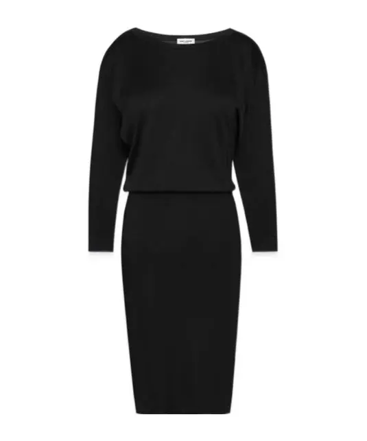 Saint Laurent Backless Long-sleeved Dress