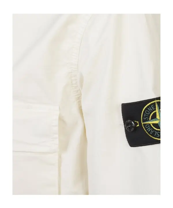 Stone Island Logo Patch Short Sleeved Shirt - Ivory