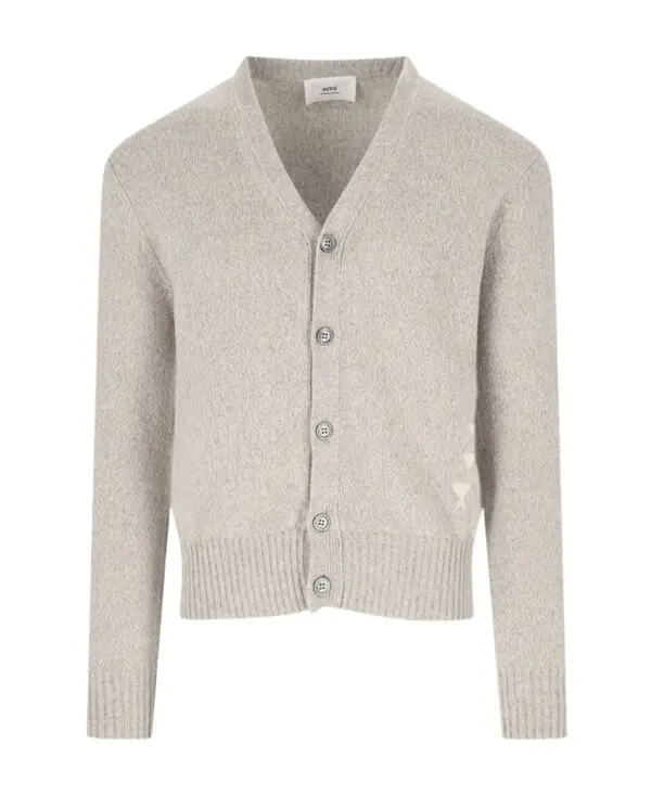 Ami De Coeur V-neck Knitted Cardigan - Nude