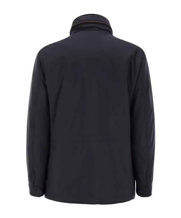 Fedeli Rainstop Safari Jacket With Detachable Wool Collar - Black