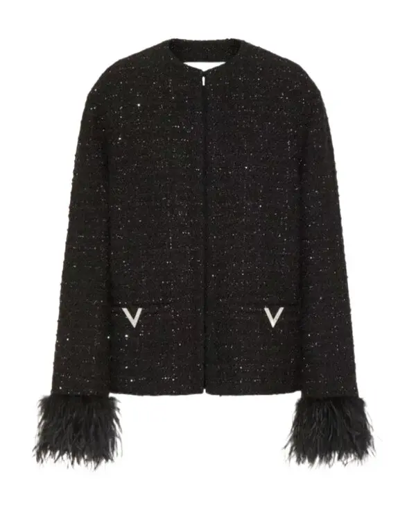Valentino Garavani Logo Plaque Embellished Jacket - No