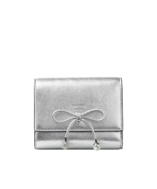 JIMMY CHOO Marinda Metallic Compact Wallet - Silver