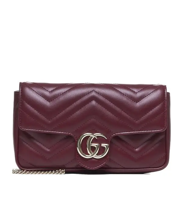 Gucci Gg Marmont Chevron Mini Shoulder Bag - Red