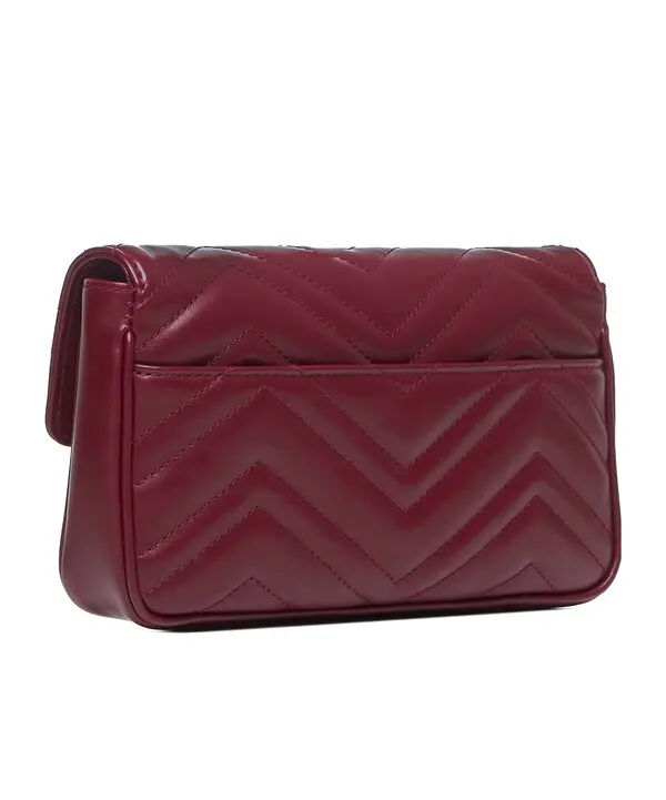 Gucci Gg Marmont Chevron Mini Shoulder Bag - Red
