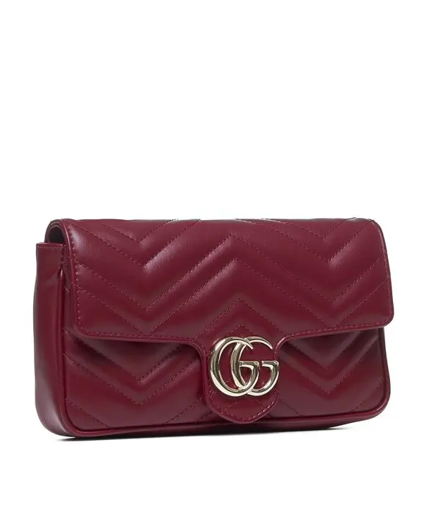 Gucci Gg Marmont Chevron Mini Shoulder Bag - Red