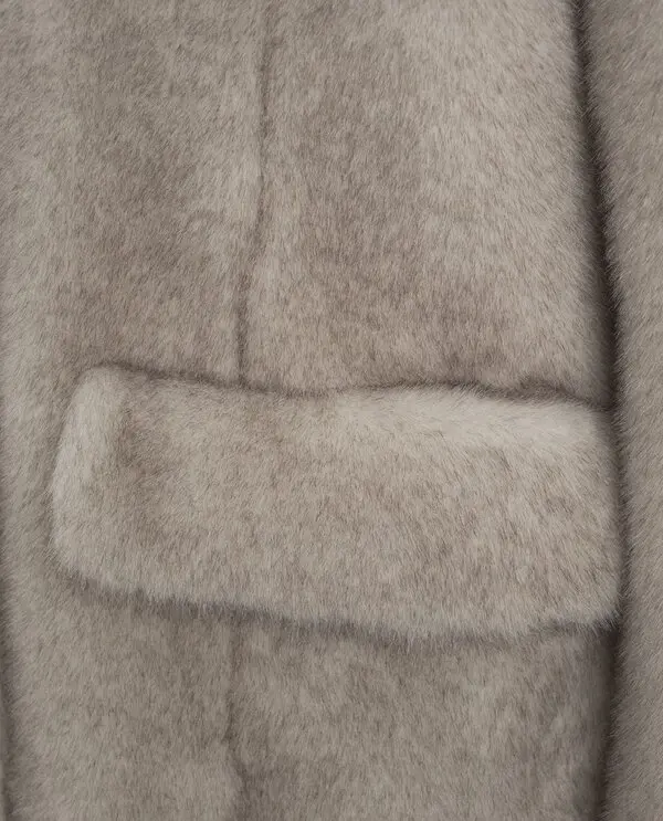 Herno Faux Fur Single Breasted Coat - No