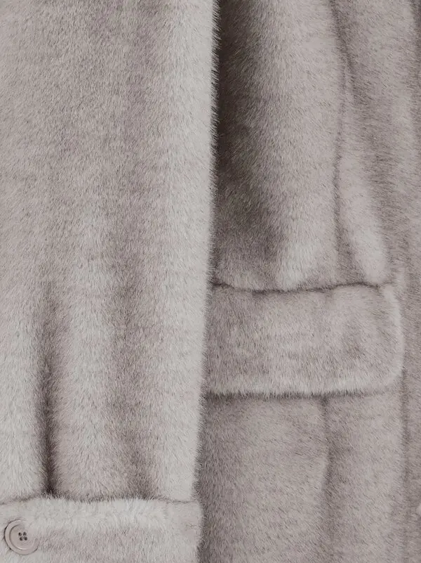 Herno Faux Fur Single Breasted Coat - No