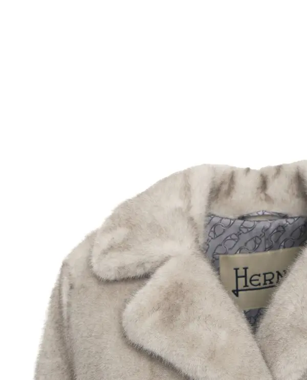 Herno Faux Fur Single Breasted Coat - No