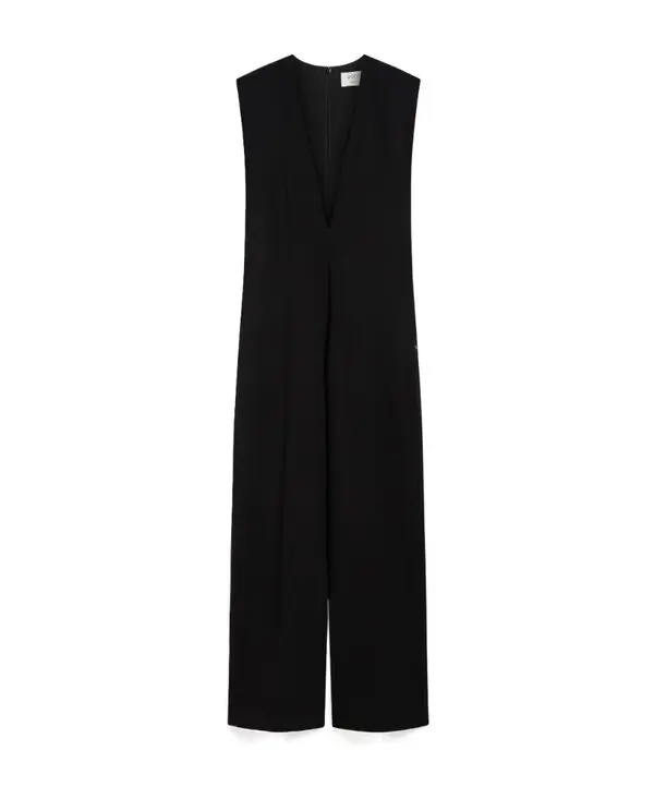 Sportmax V-neck Sleeveless Jumpsuit - Black