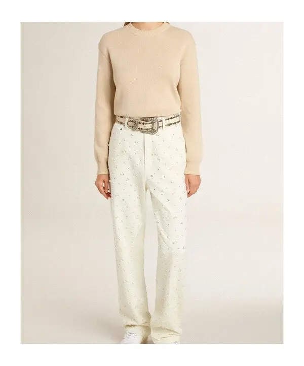 GOLDEN GOOSE Crewneck Knitted Jumper - Nude