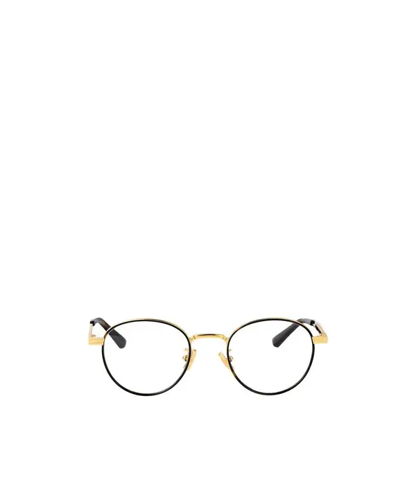 Bottega Veneta Round Frame Eyeglasses - Black