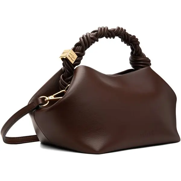 GANNI Bou Small Top Handle Bag - Brown