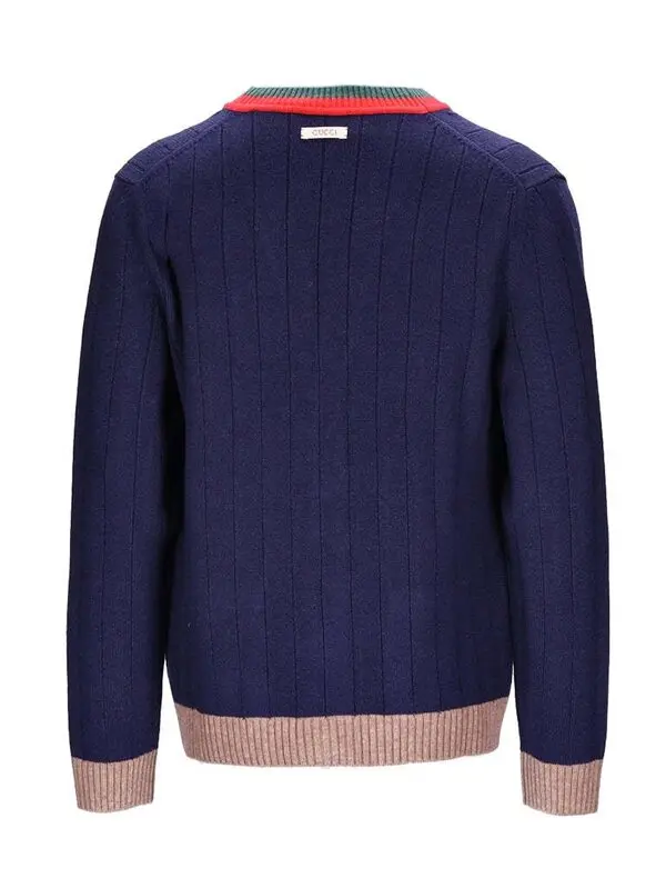 Gucci Web-stripe Wool Cardigan