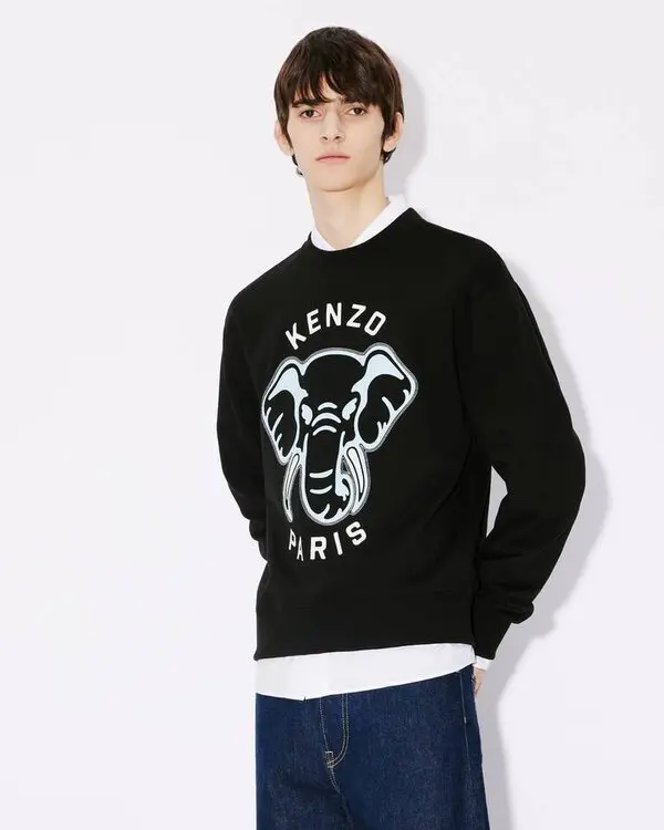 Kenzo Elephant Print Crewneck Sweatshirt