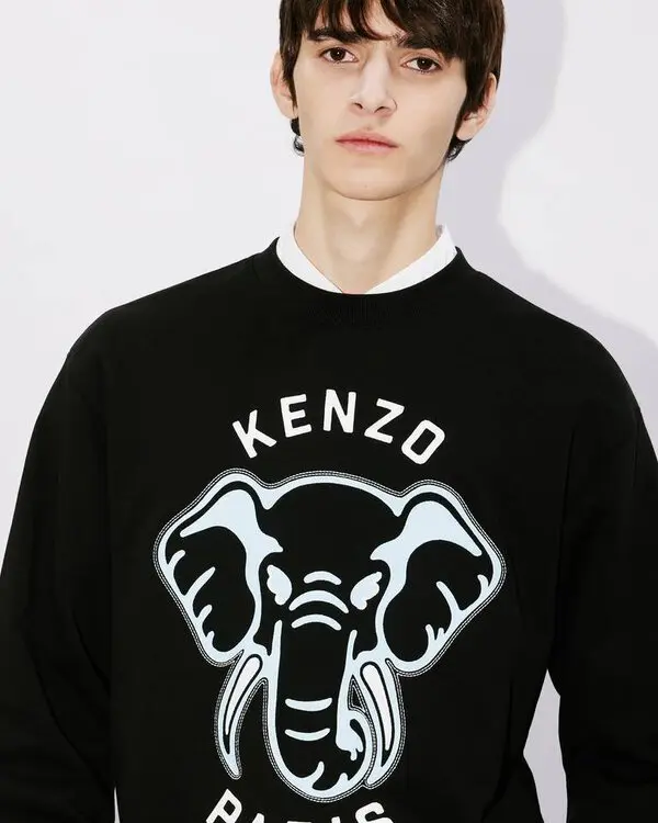 Kenzo Elephant Print Crewneck Sweatshirt
