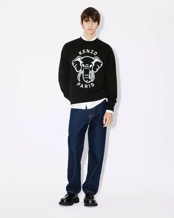 Kenzo Elephant Print Crewneck Sweatshirt