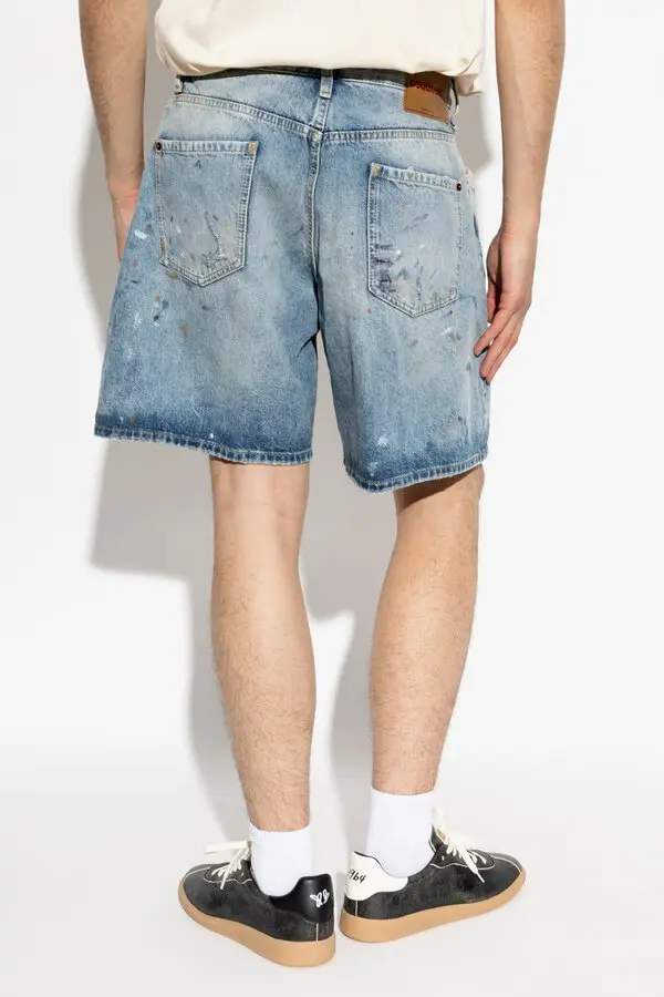 Dsquared2 Patchwork Distressed Denim Shorts