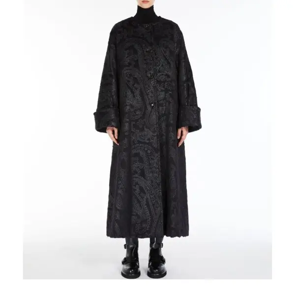 Max Mara Long Sleeved Brocade Coat