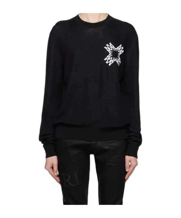 Amiri Long-sleeved Sweater With Inlaid Logo Pattern