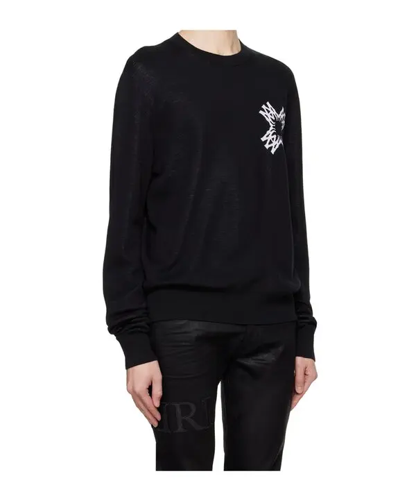 Amiri Long-sleeved Sweater With Inlaid Logo Pattern