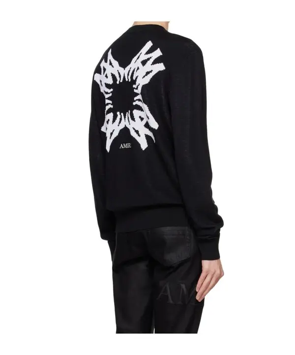 Amiri Long-sleeved Sweater With Inlaid Logo Pattern