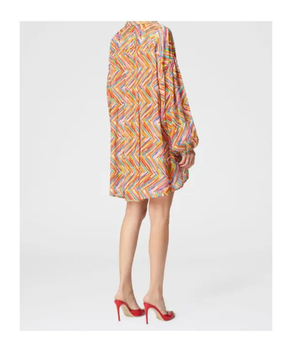 Missoni Printed Long Sleeve Collared Beach Dress