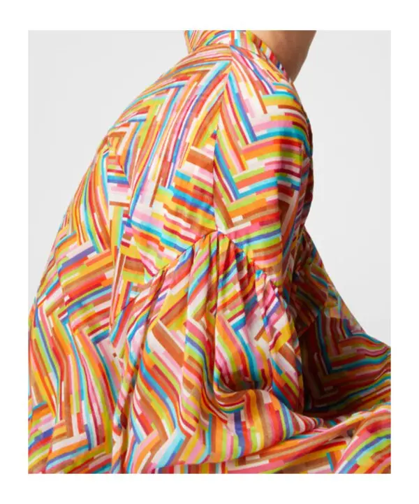 Missoni Printed Long Sleeve Collared Beach Dress
