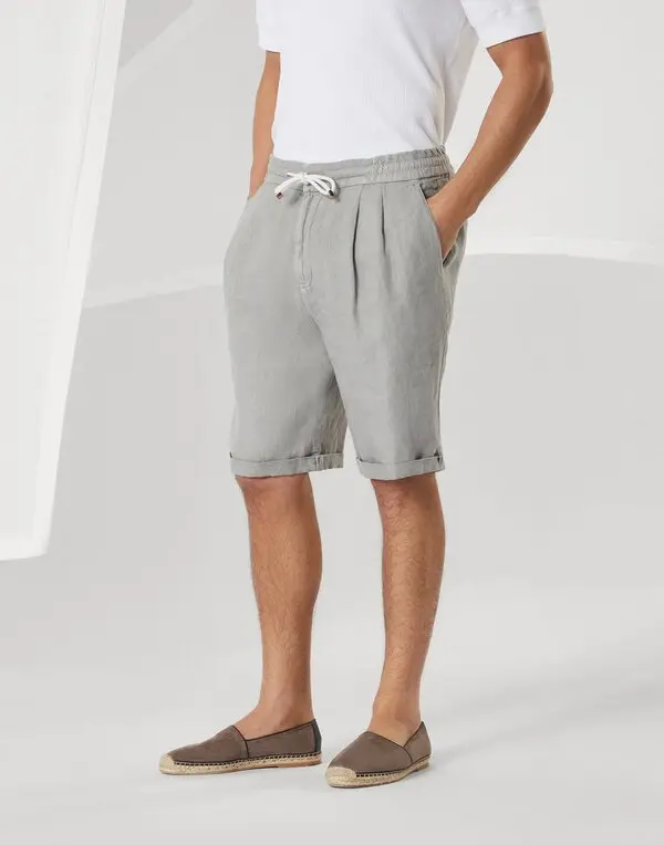 Brunello Cucinelli Elasticated Knee High Shorts - Grey