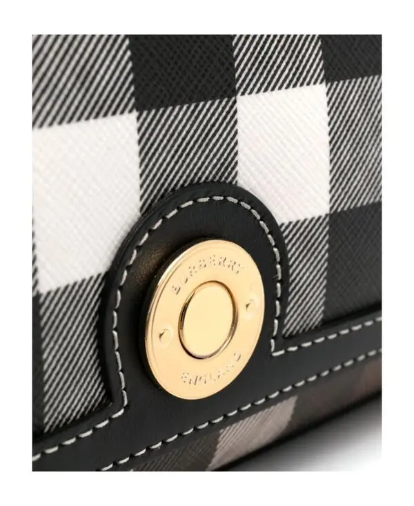 Burberry Note Logo Buckle Fastening Crossbody Bag - Black