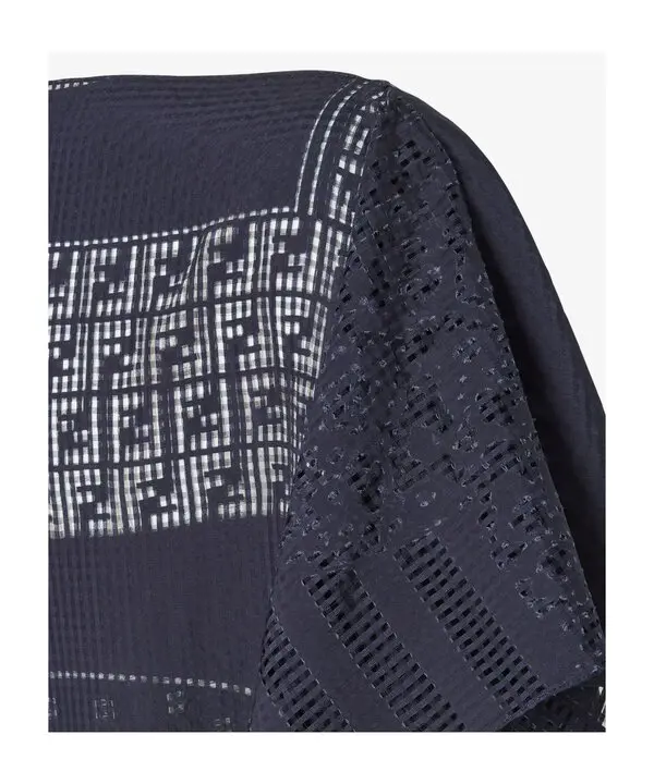 Fendi Boat Neck Asymmetrical Patchwork Top