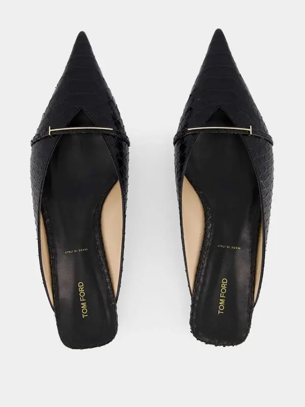 TOM FORD Julianne Pointed Toe Mules - Black