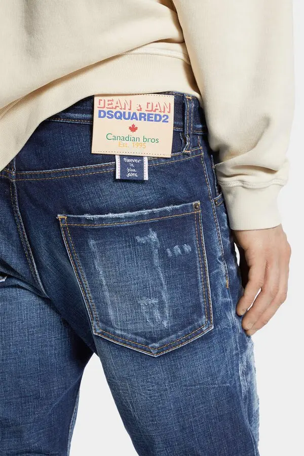 Dsquared2 Slim Fit Straight Leg Jeans With Distressed Finish - Blue