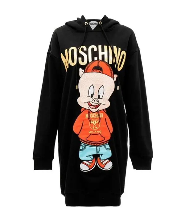 Moschino Embroidered Logo Sweater Dress