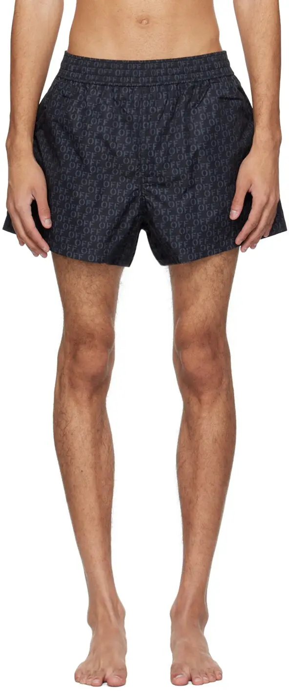 Off-White Allover Logo Swim Shorts