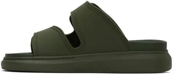 Alexander McQueen Logo Embossed Slides - Green